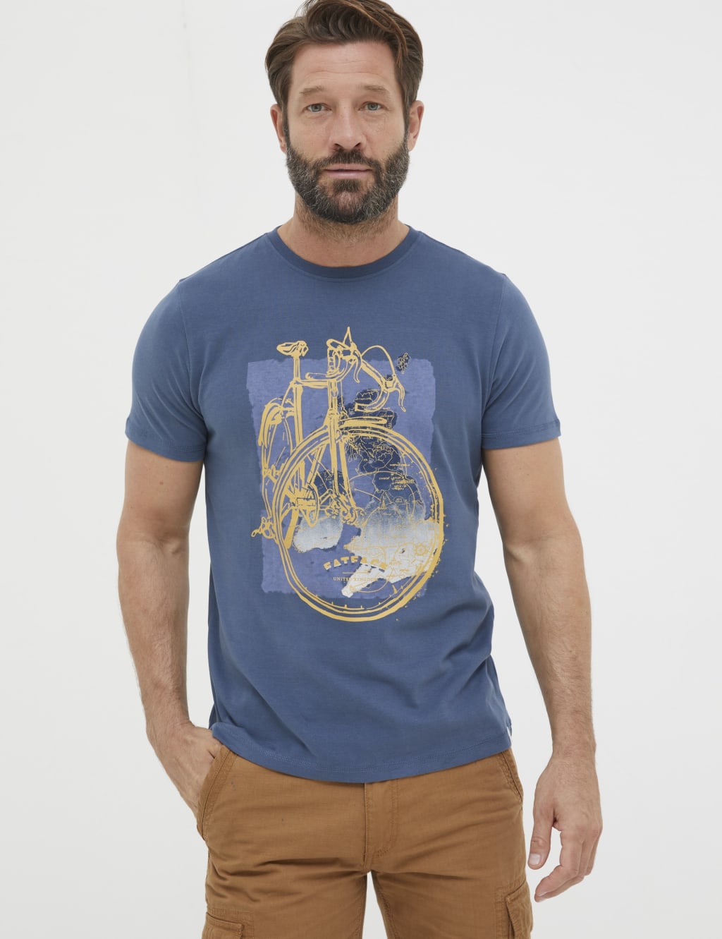 Pure Cotton Bike & Map Graphic T-Shirt | FatFace | M&S