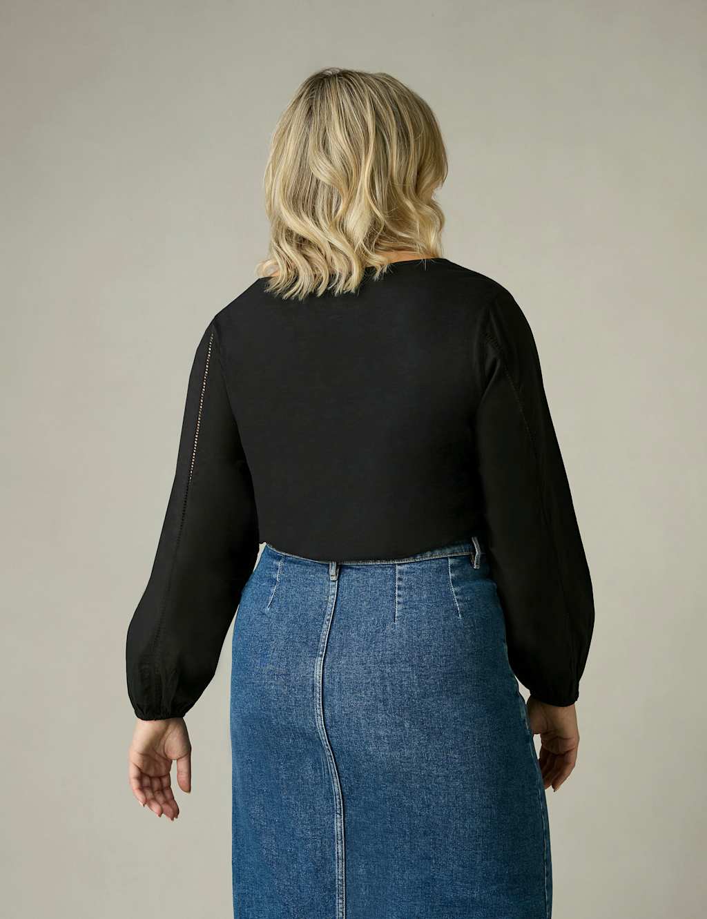 Pure Cotton Blouson Sleeve Top | Live Unlimited London | M&S