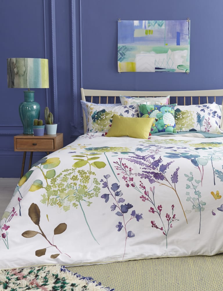 Pure Cotton Botanical Bedding Set | Bluebellgray | M&S