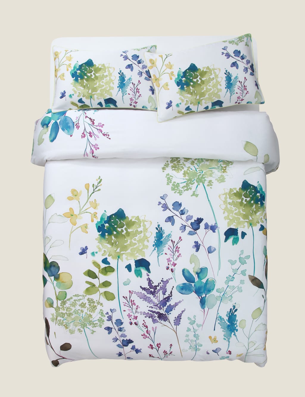 Pure Cotton Botanical Bedding Set | Bluebellgray | M&S