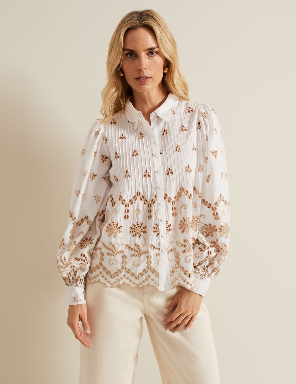 Pure Cotton Broderie Shirt | Phase Eight | M&S