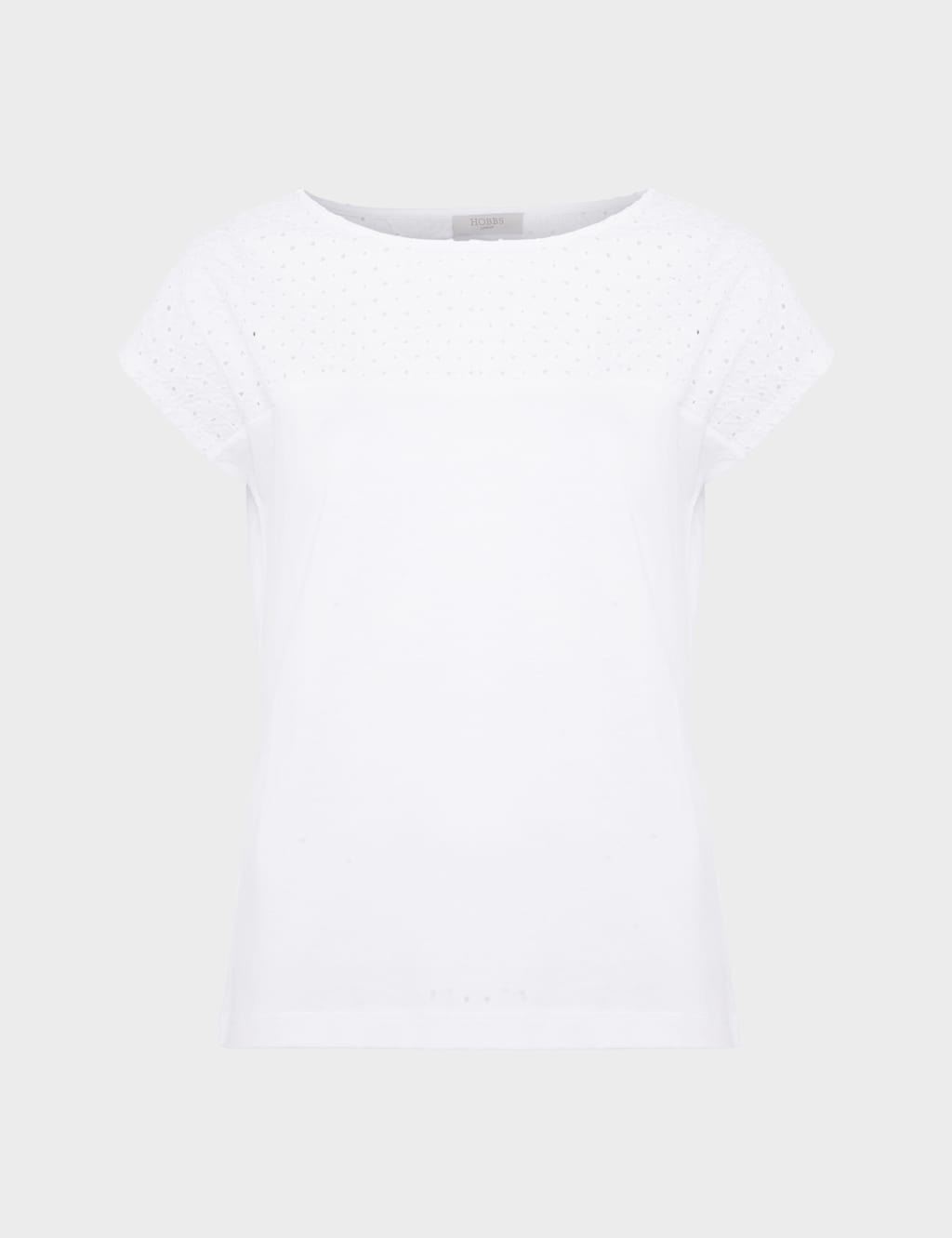 Pure Cotton Broderie Slash Neck Top | HOBBS | M&S