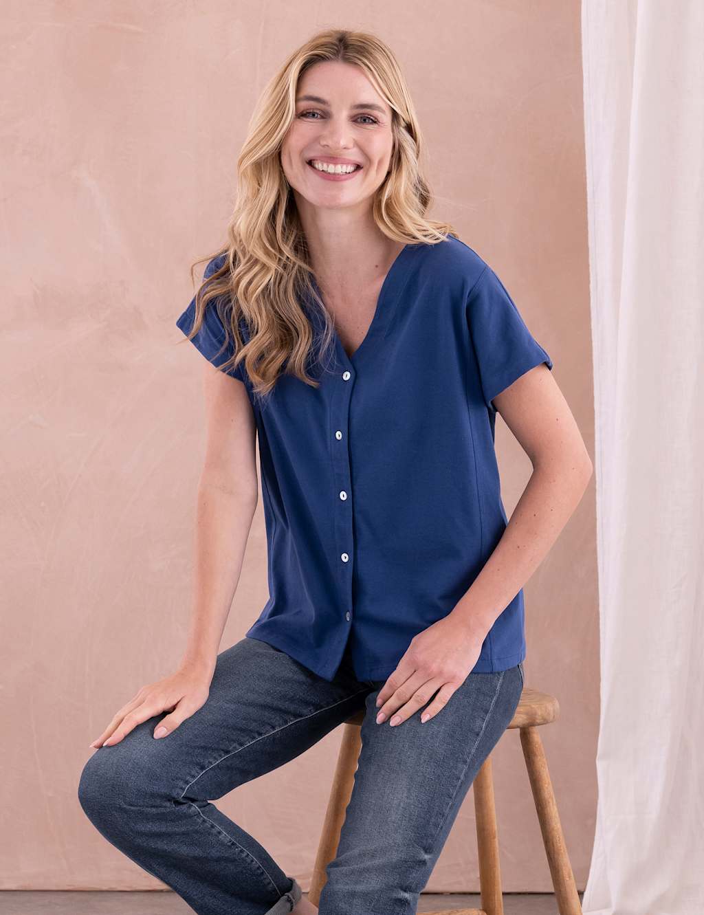 Pure Cotton Button Through Blouse | Celtic & Co. | M&S