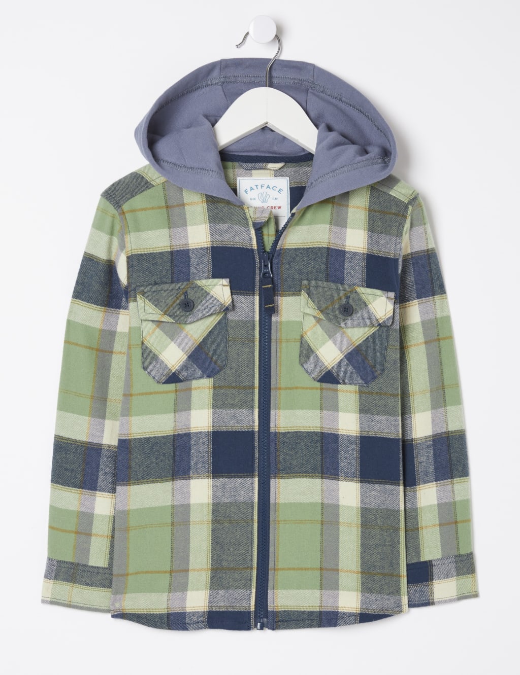 Pure Cotton Check Hooded Shacket (3-13 Yrs) | FatFace | M&S