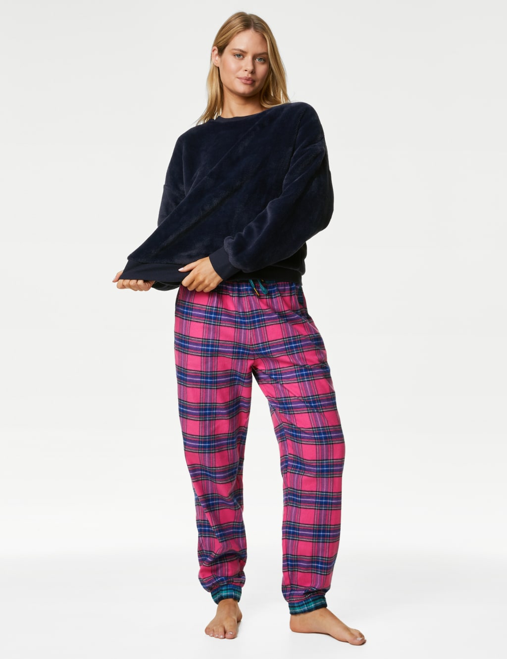 Pure Cotton Checked Pyjama Bottoms Mands Collection Mands