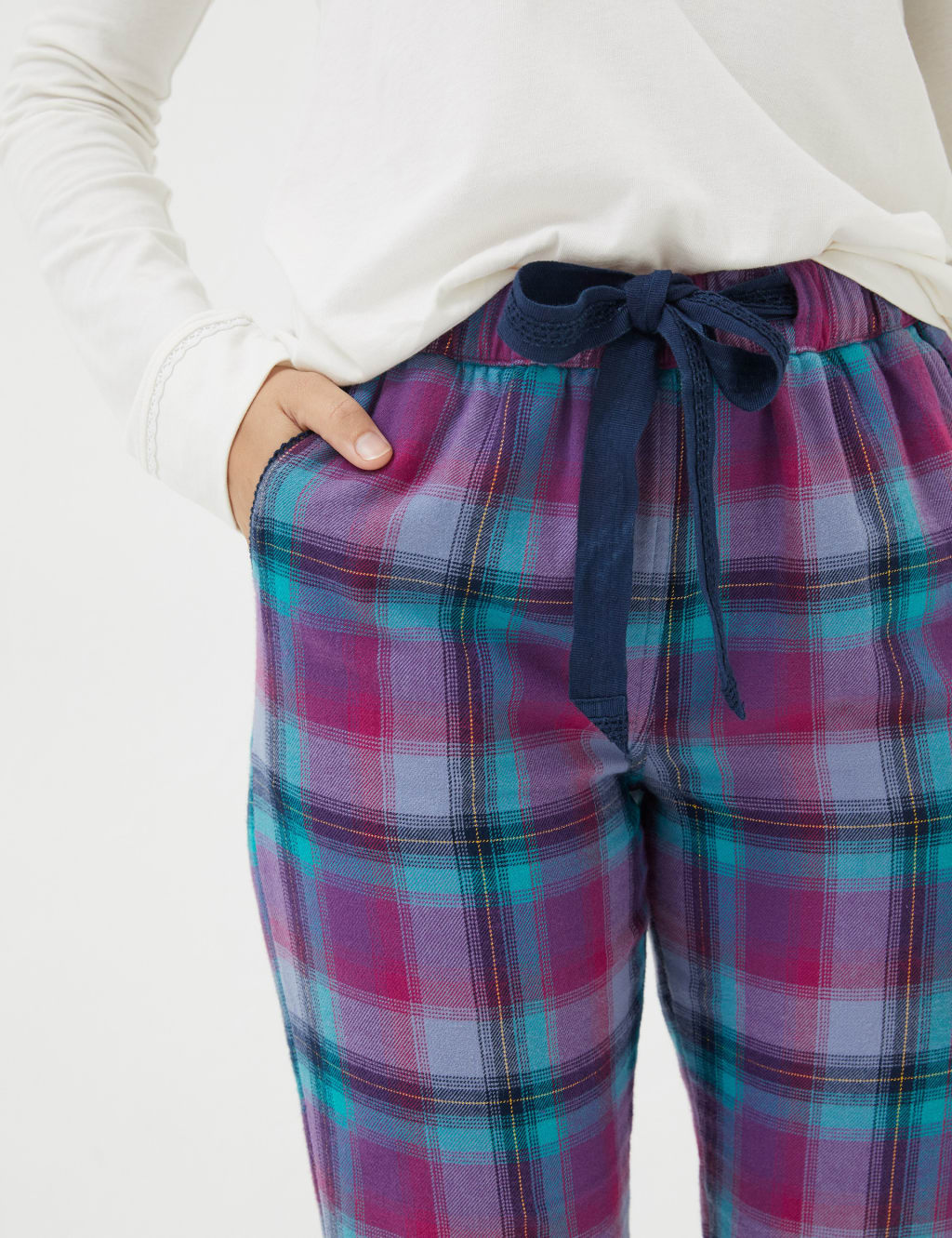 Pure Cotton Checked Pyjama Bottoms Fatface Mands
