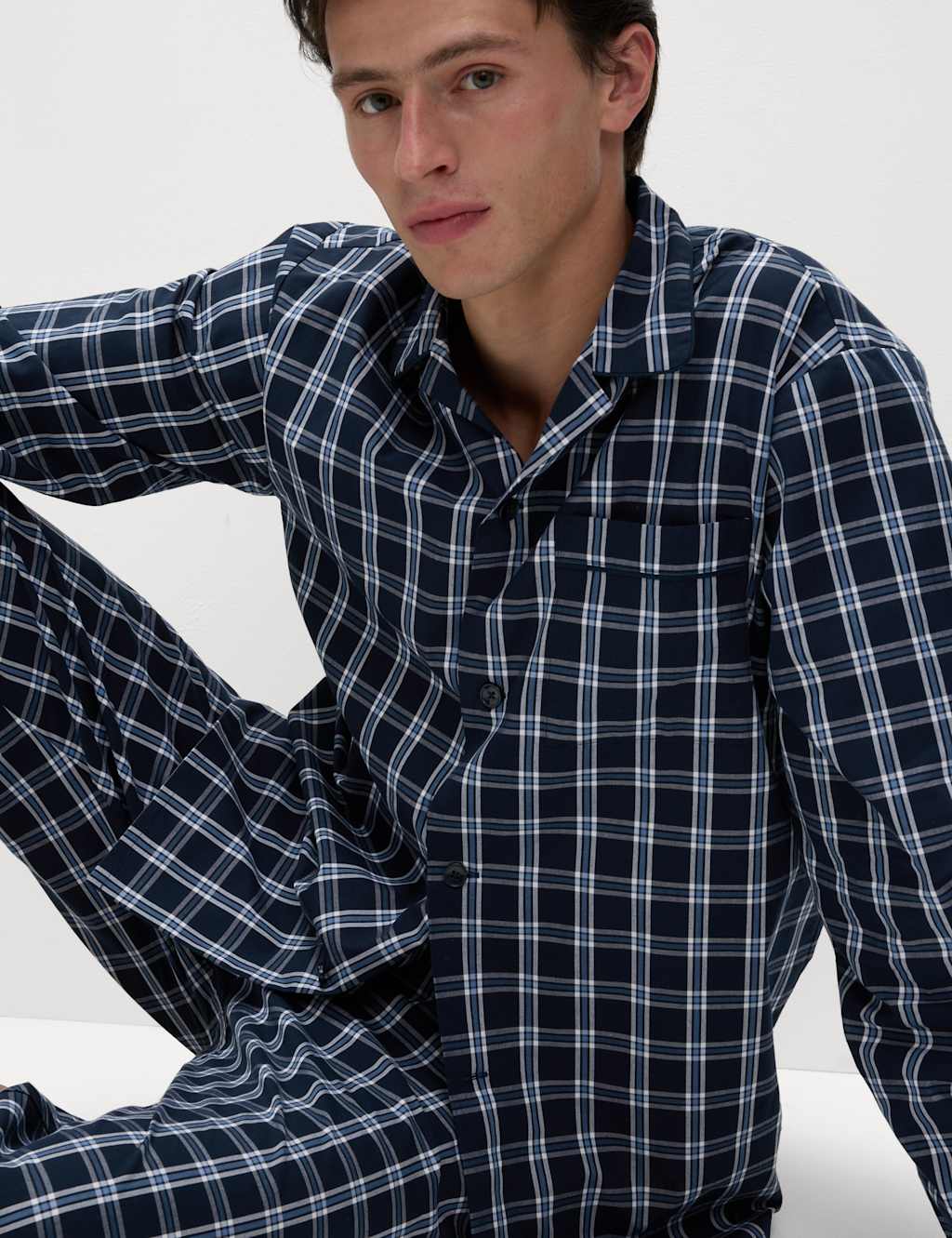 Pure Cotton Checked Pyjama Set | M&S Collection | M&S