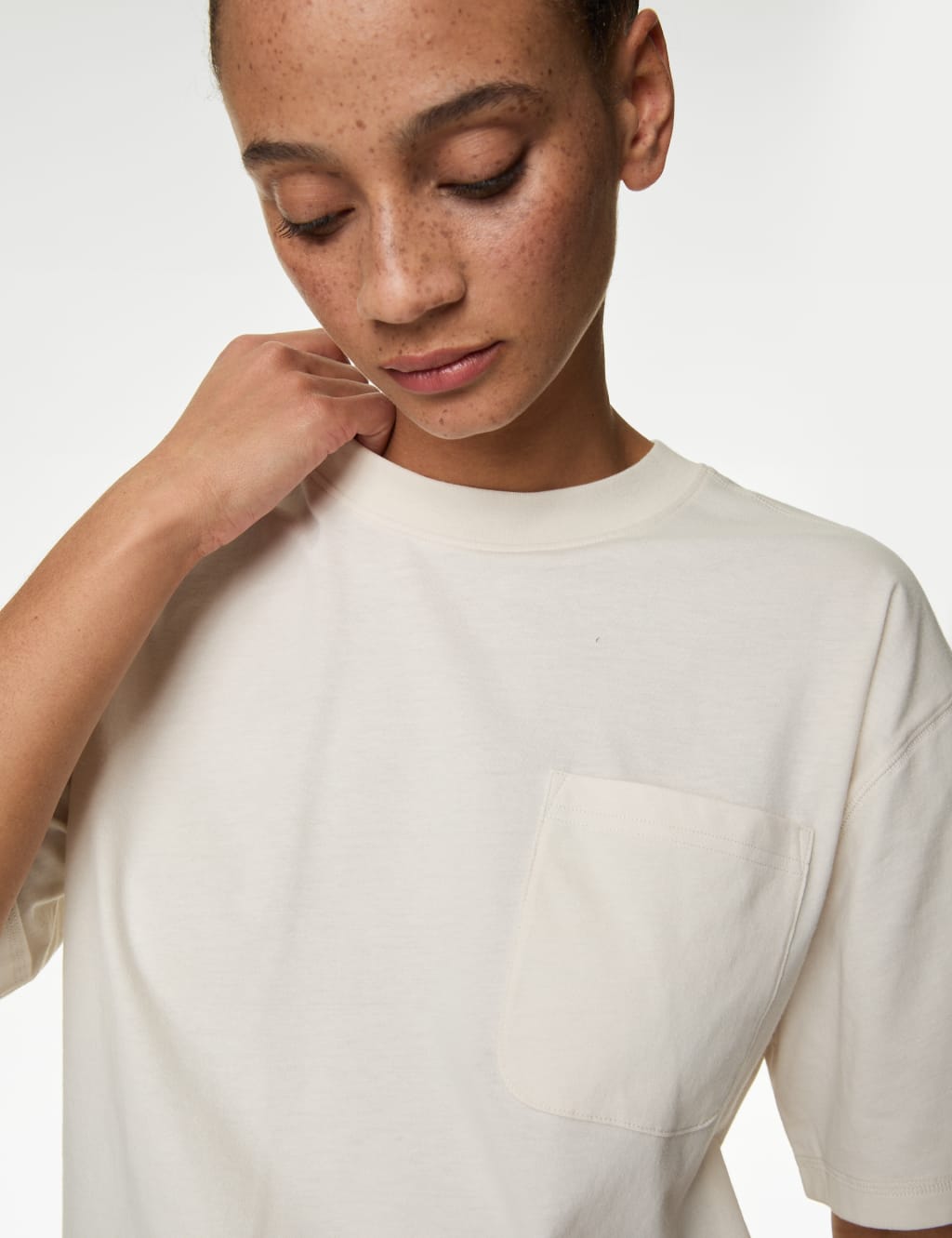 Pure Cotton Crew Neck Boxy T-Shirt | Goodmove | M&S