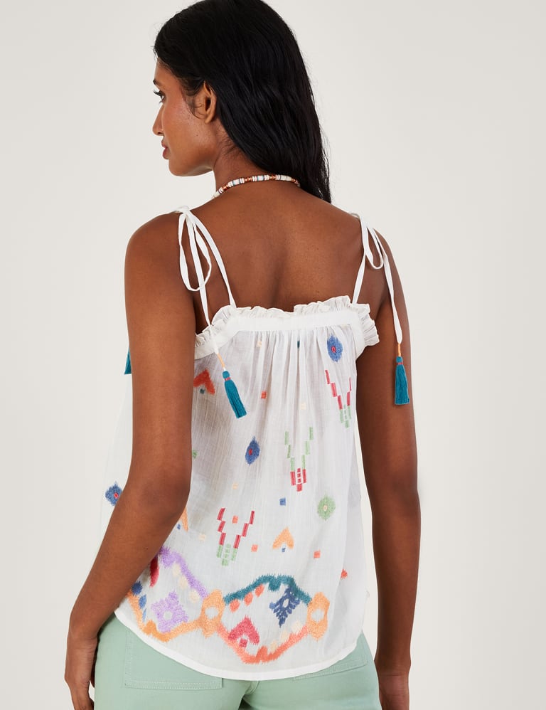 Pure Cotton Embroidered Cami Top | Monsoon | M&S