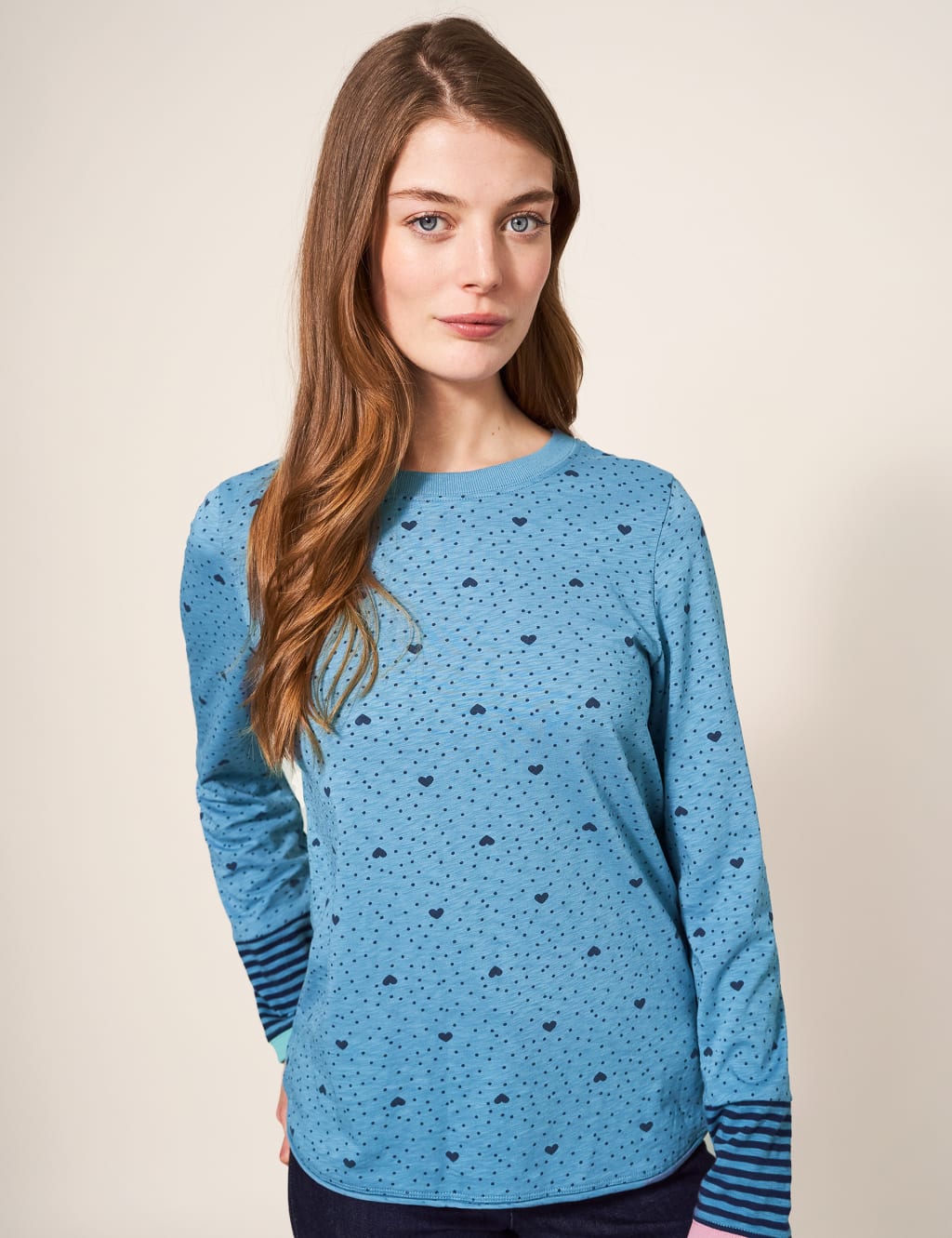 Pure Cotton Heart Print Top | White Stuff | M&S