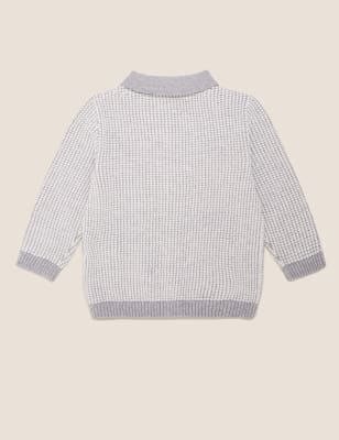 Pure Cotton Knitted Cardigan (0-3 Yrs) | M&S