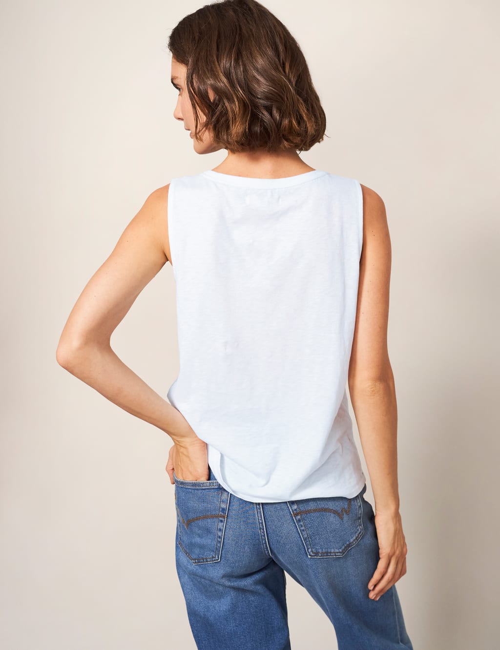 Pure Cotton Notch Neck Vest Top | White Stuff | M&S