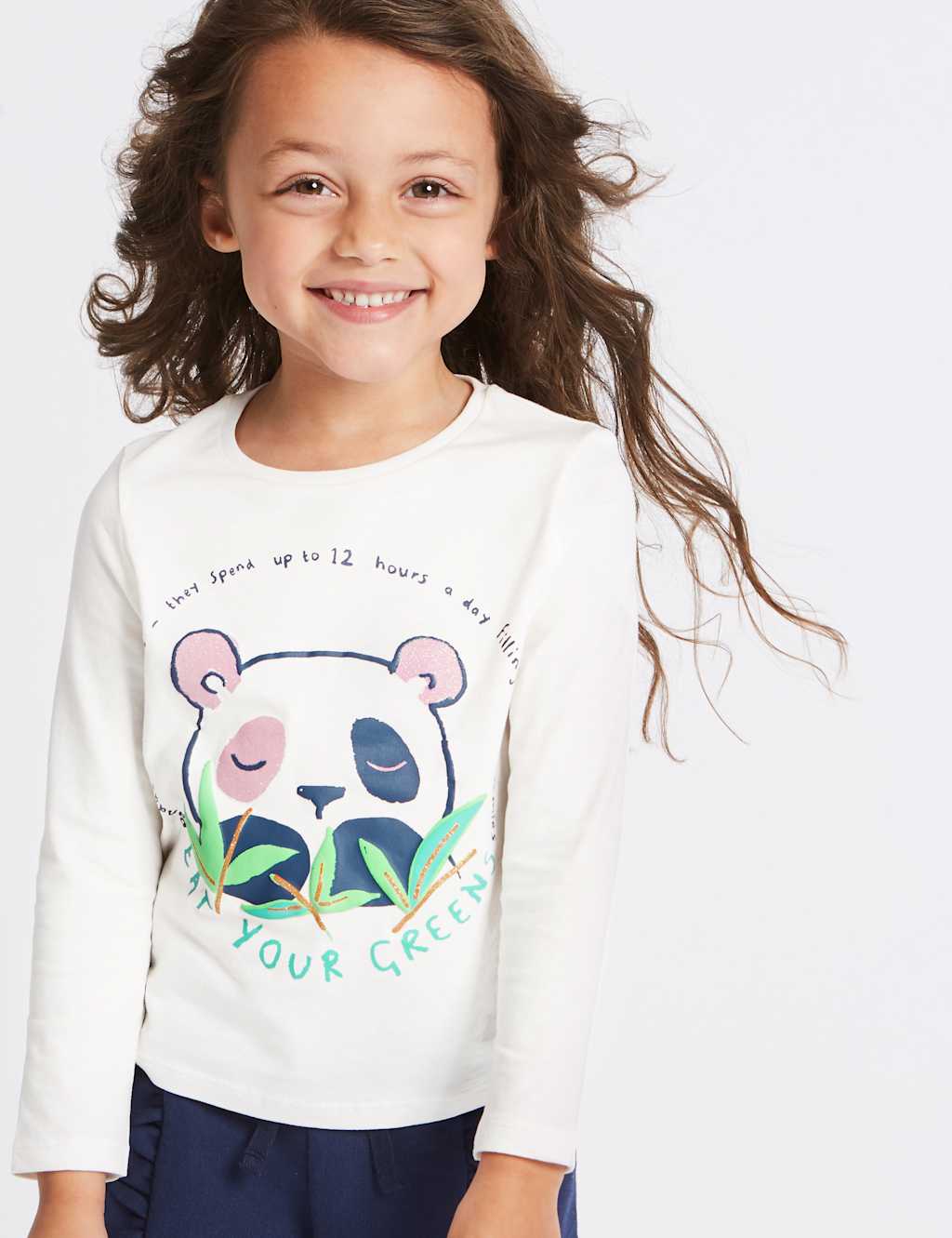 Pure Cotton Panda Top (3 Months - 7 Years) | M&S