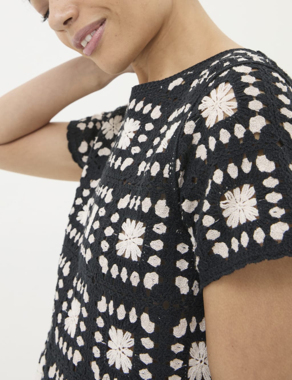 Pure Cotton Patchwork Textured Knitted Top | FatFace | M&S