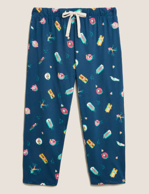 Pure Cotton Pool Print Cropped Pant | M&S Collection | M&S