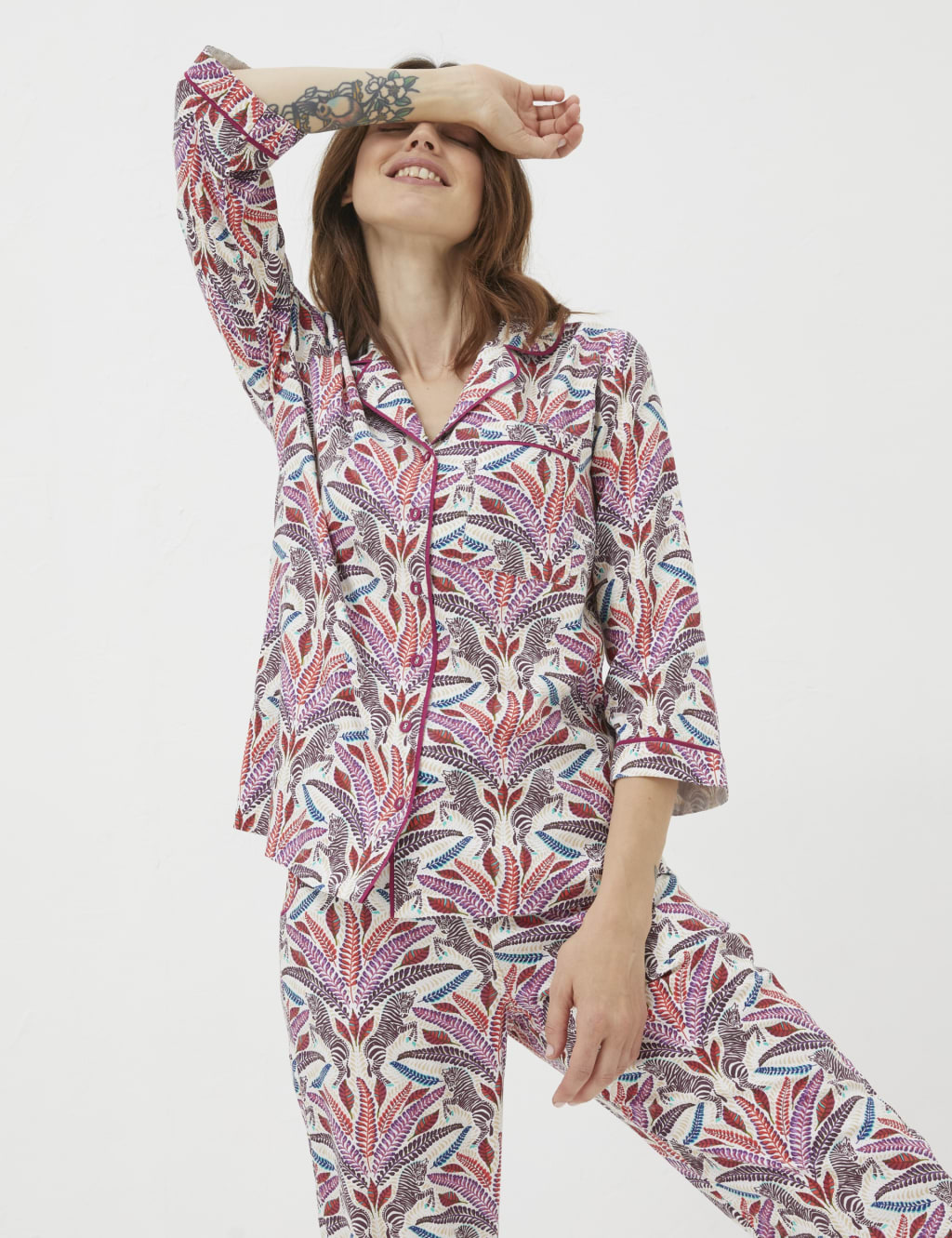 Pure Cotton Printed Pyjama Top | FatFace | M&S