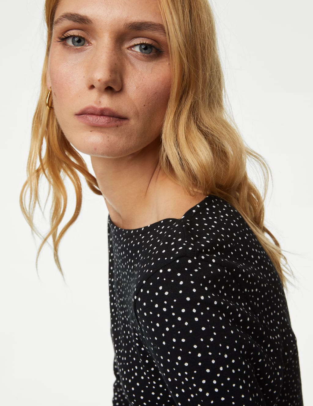 Pure Cotton Printed Slim Fit Slash Neck Top | M&S Collection | M&S