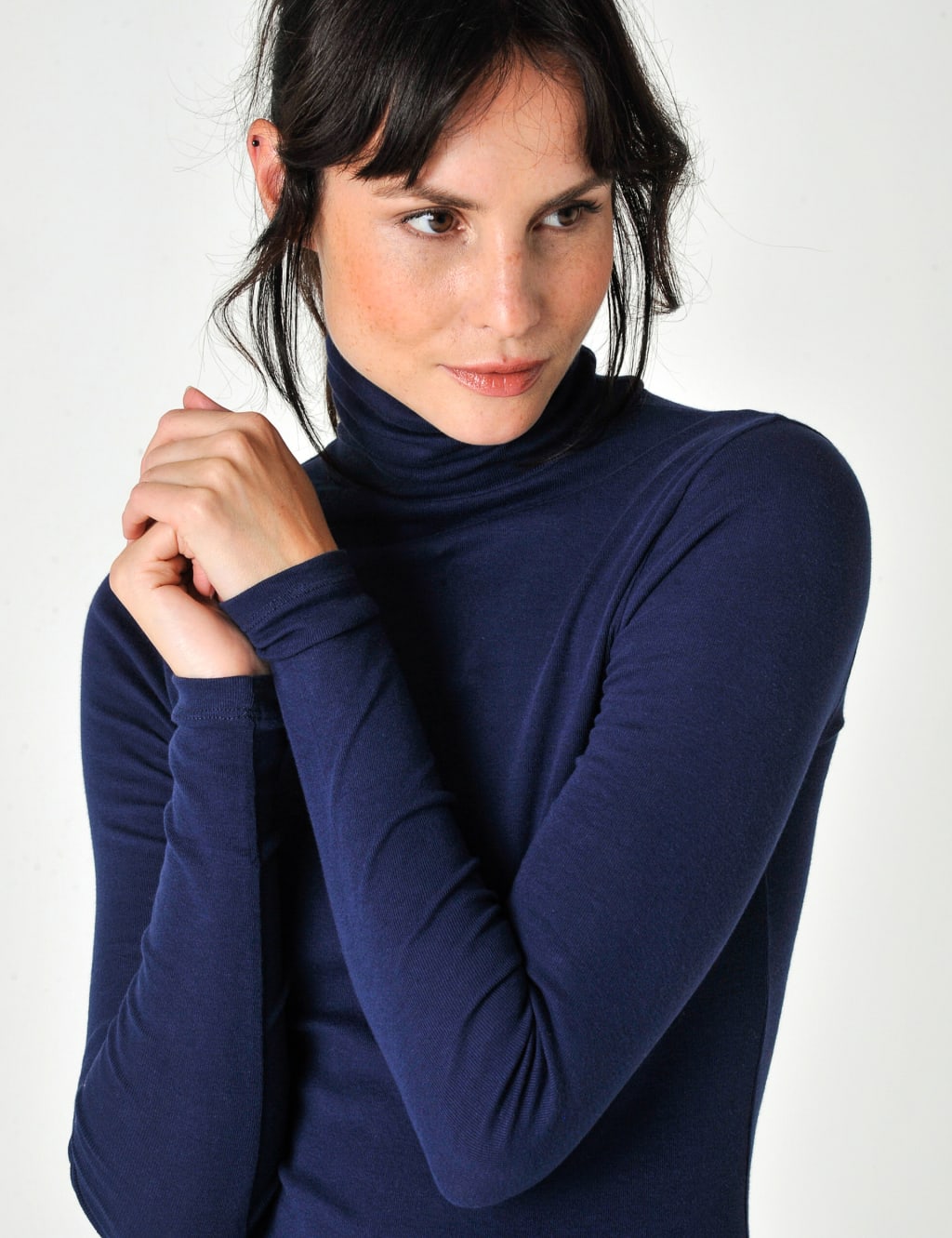 Pure Cotton Ribbed Roll Neck Top | Burgs | M&S