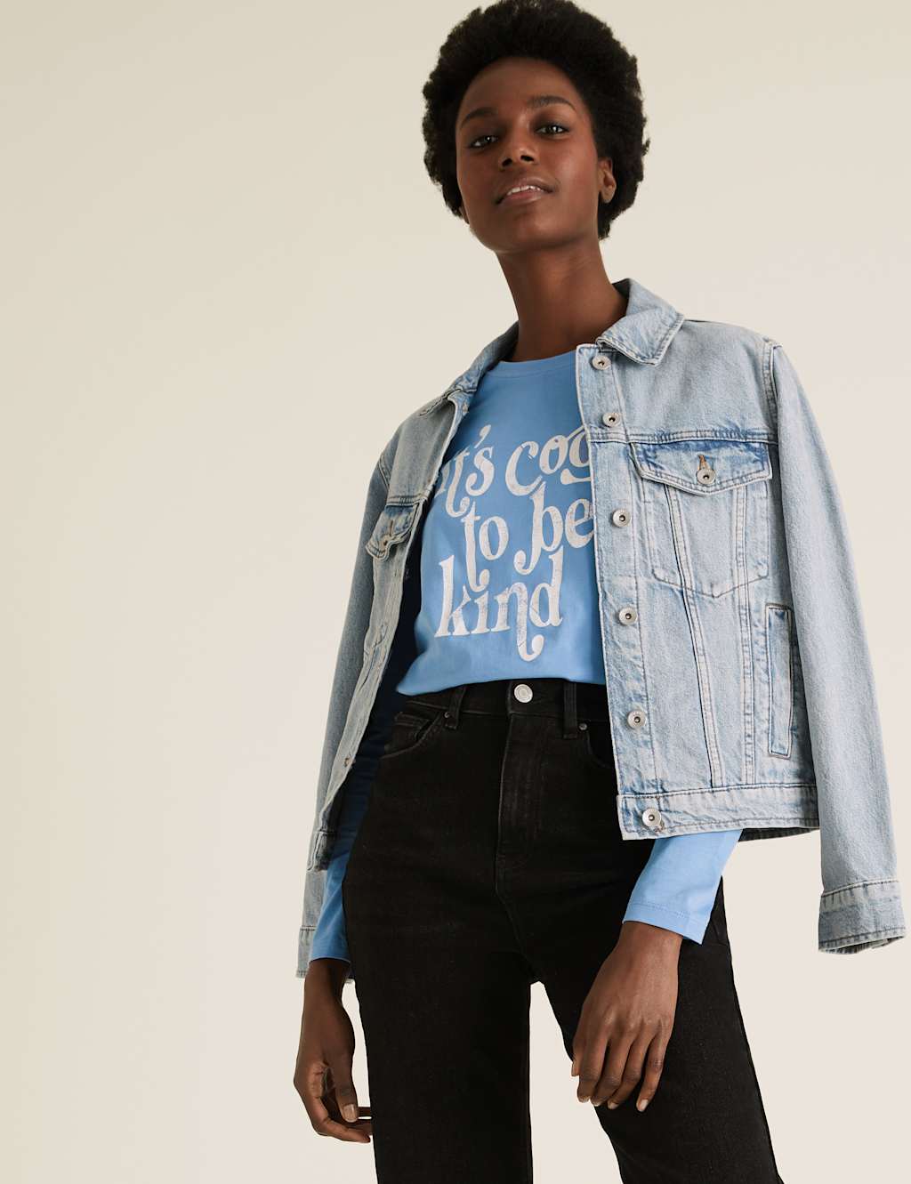 Pure Cotton Slogan Straight Fit Top | M&S Collection | M&S