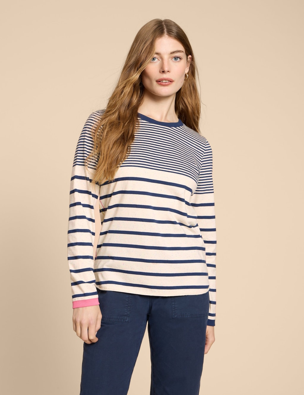 Pure Cotton Striped Crew Neck Top | White Stuff | M&S