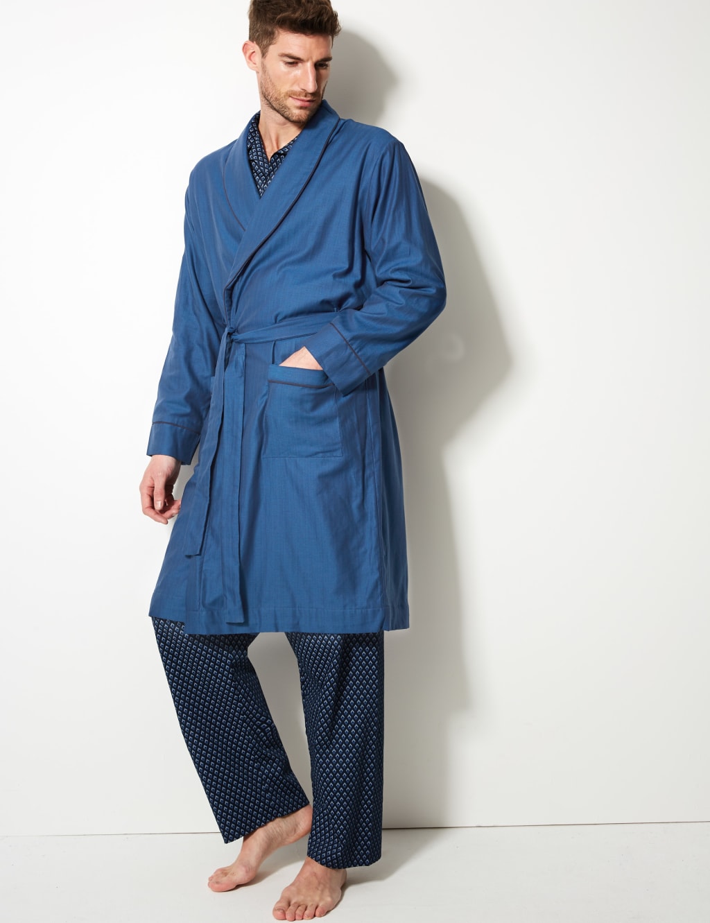 Pure Cotton Striped Dressing Gown | M&S Collection | M&S
