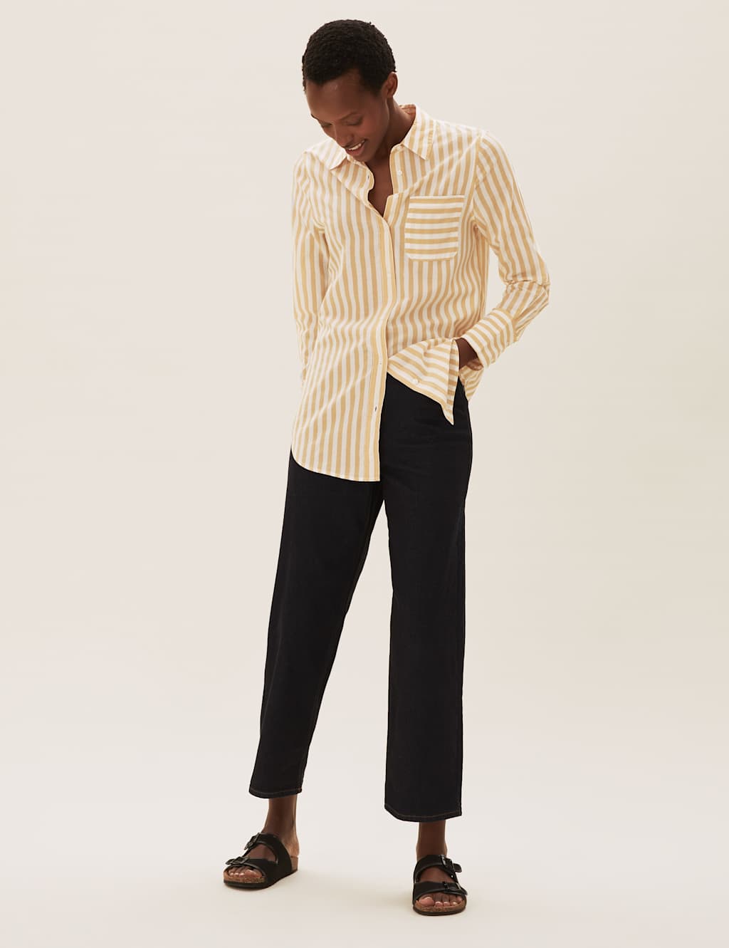 Pure Cotton Striped Longline Shirt | M&S Collection | M&S