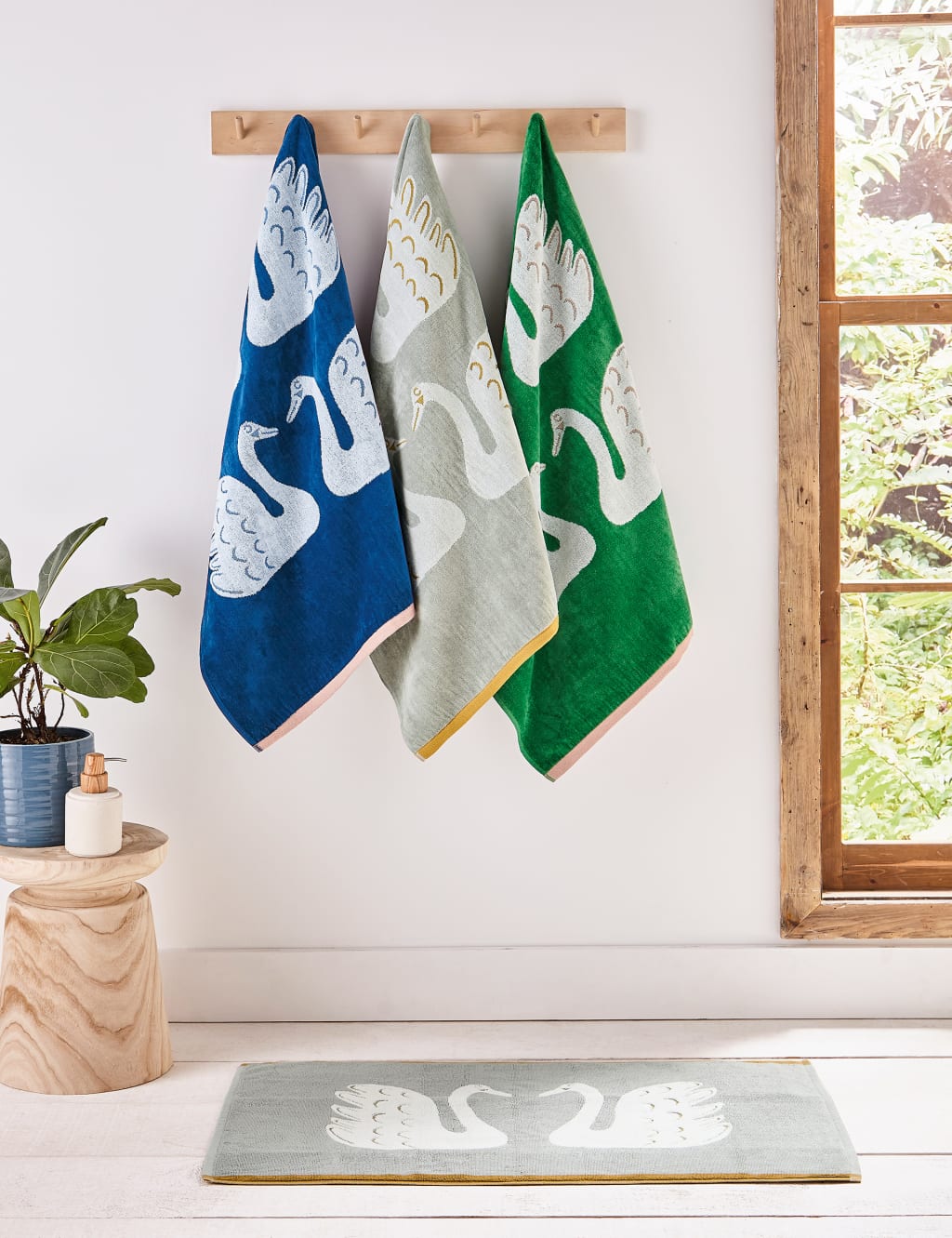 Pure Cotton Swim Swam Swan Towel | Scion | M&S