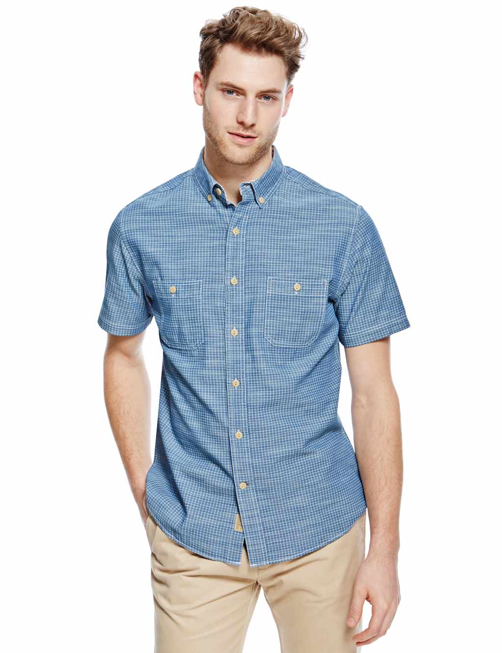 Pure Cotton Tailored Fit Mini Spotted Shirt | North Coast | M&S