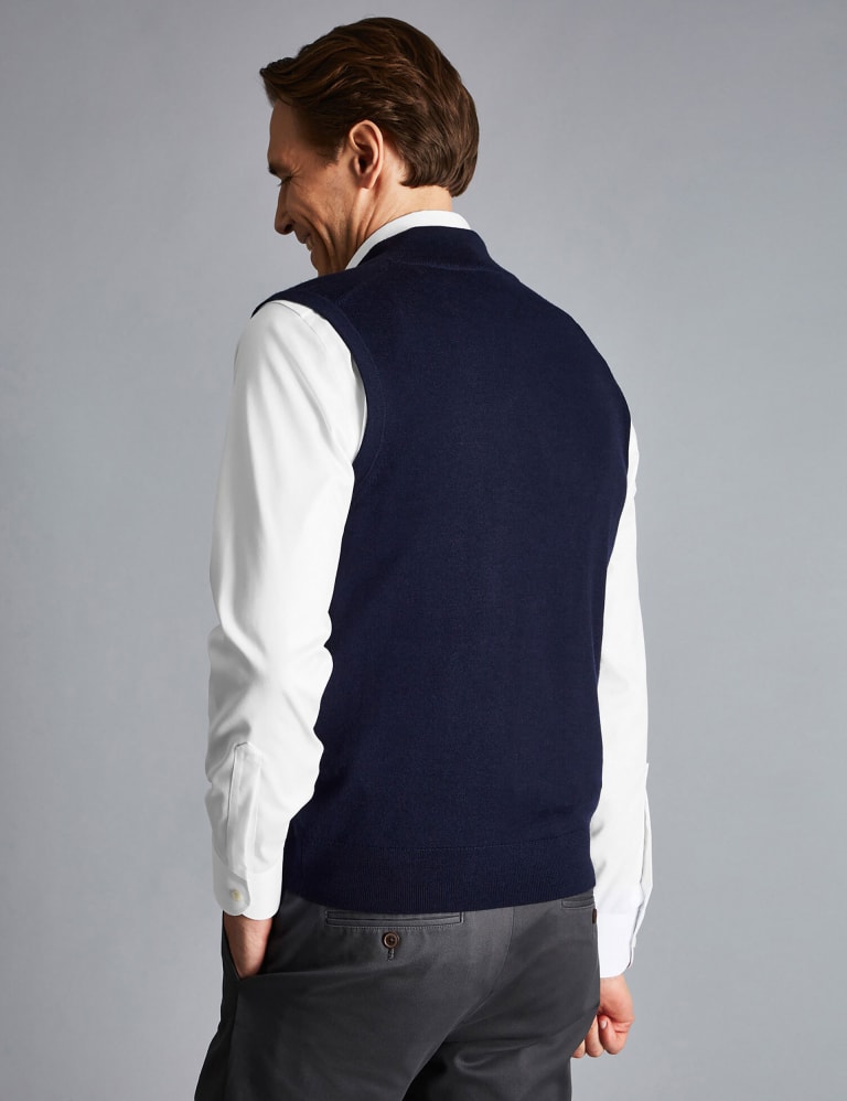 Pure Extra Fine Merino Wool Zip Up Gilet | Charles Tyrwhitt | M&S