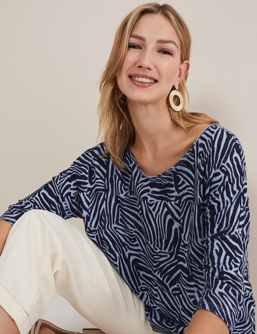 Pure Linen Animal Print Top | Phase Eight | M&S