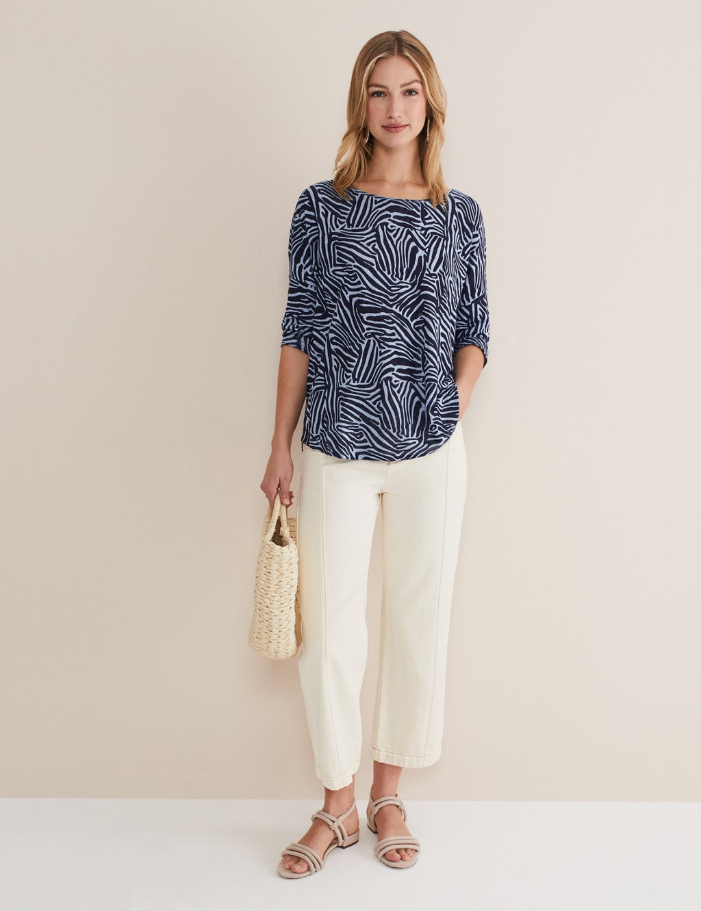 Pure Linen Animal Print Top | Phase Eight | M&S
