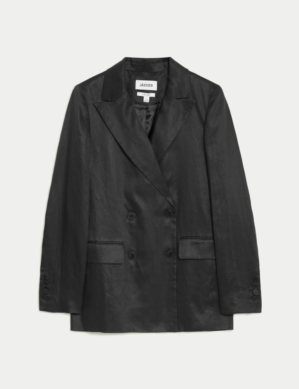Pure Linen Double Breasted Jacket | JAEGER | M&S