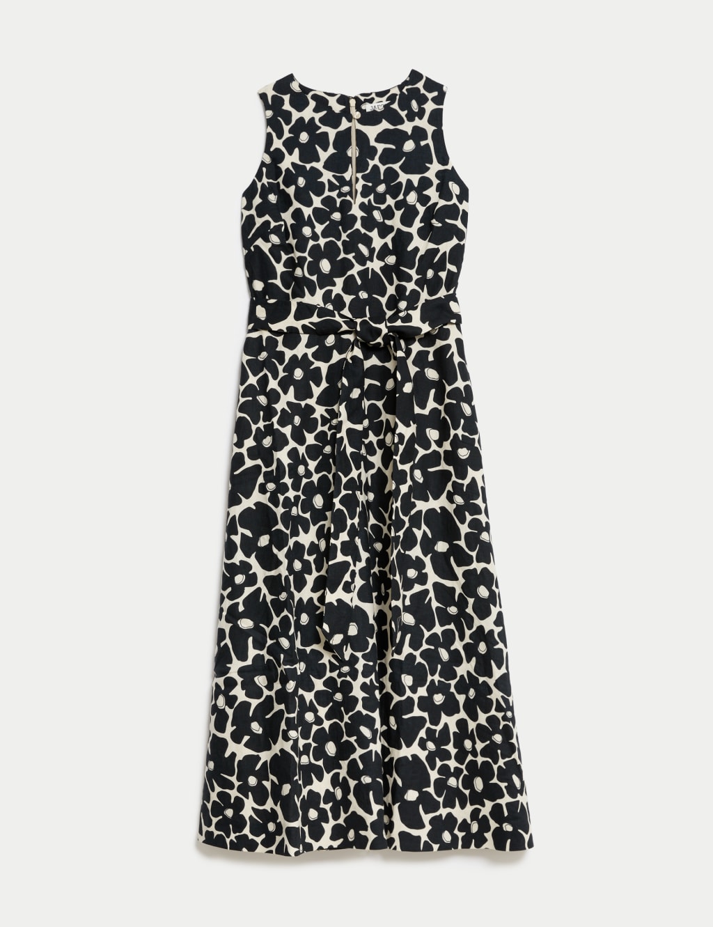 Pure Linen Floral Midi Skater Dress Jaeger Mands