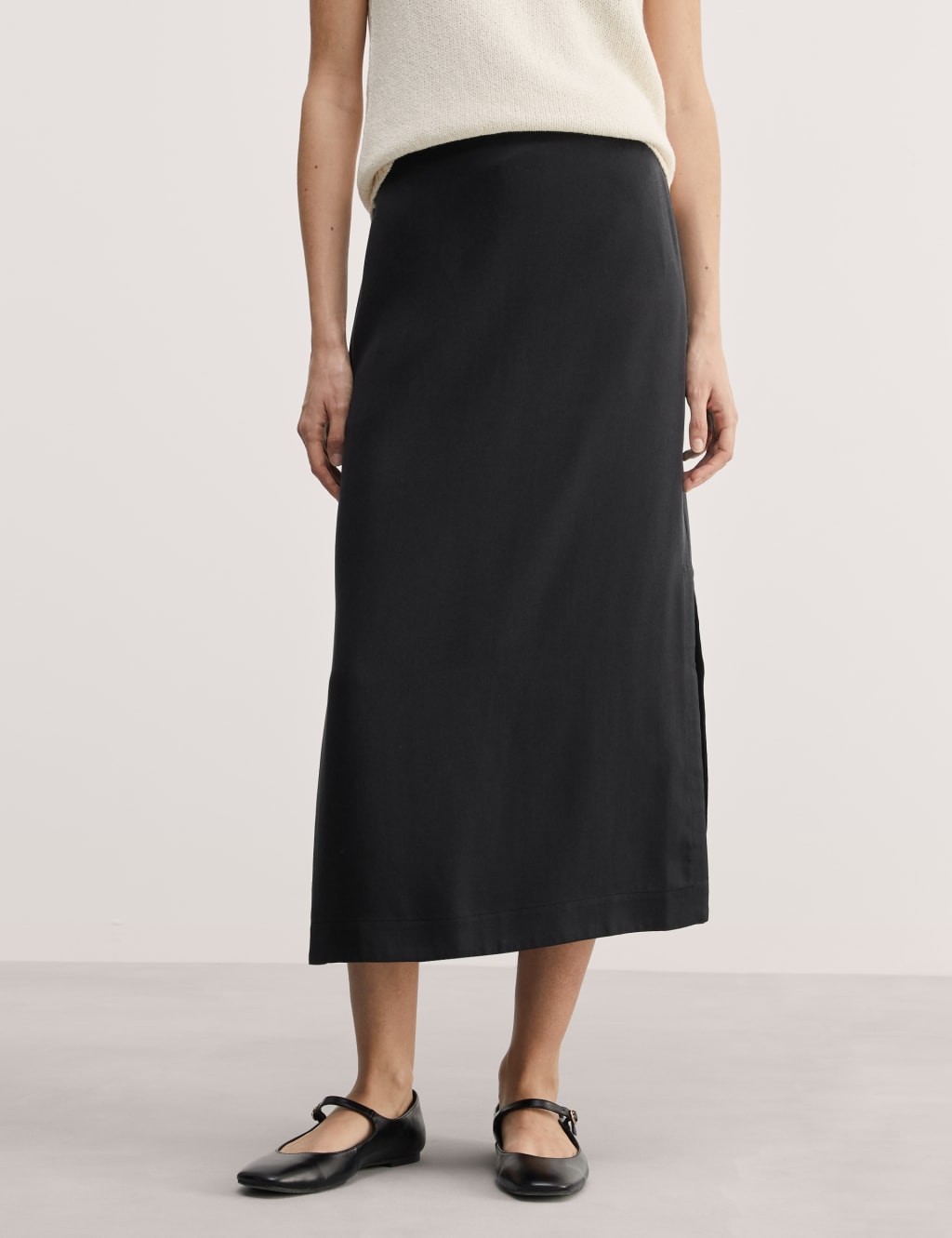 Pure Lyocell™ Midi Column Skirt | JAEGER | M&S