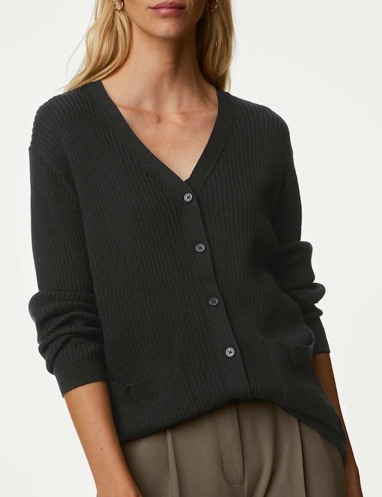Pure Merino Wool V-Neck Longline Cardigan | M&S Collection | M&S
