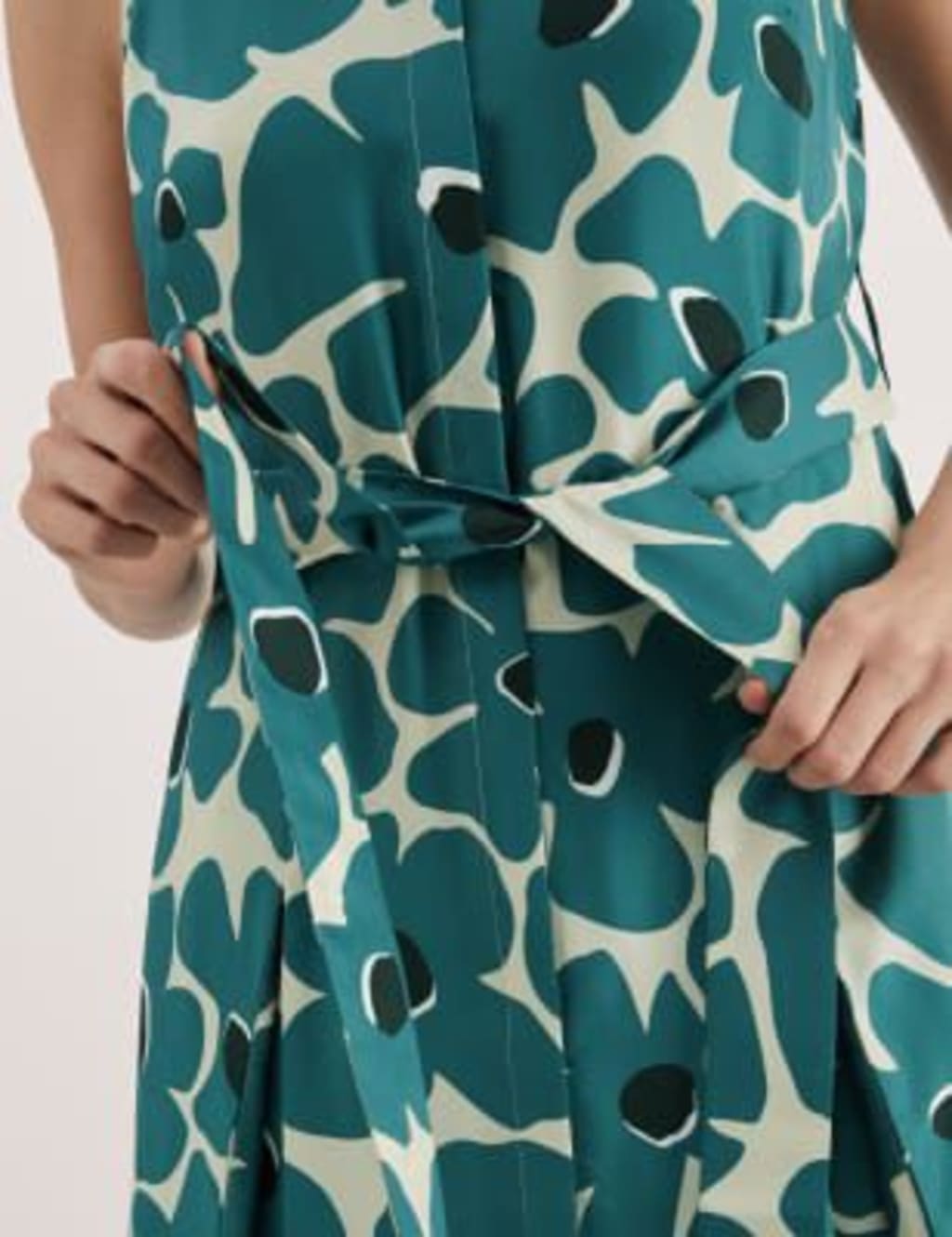 Pure Silk Floral Midi Skater Dress Jaeger Mands