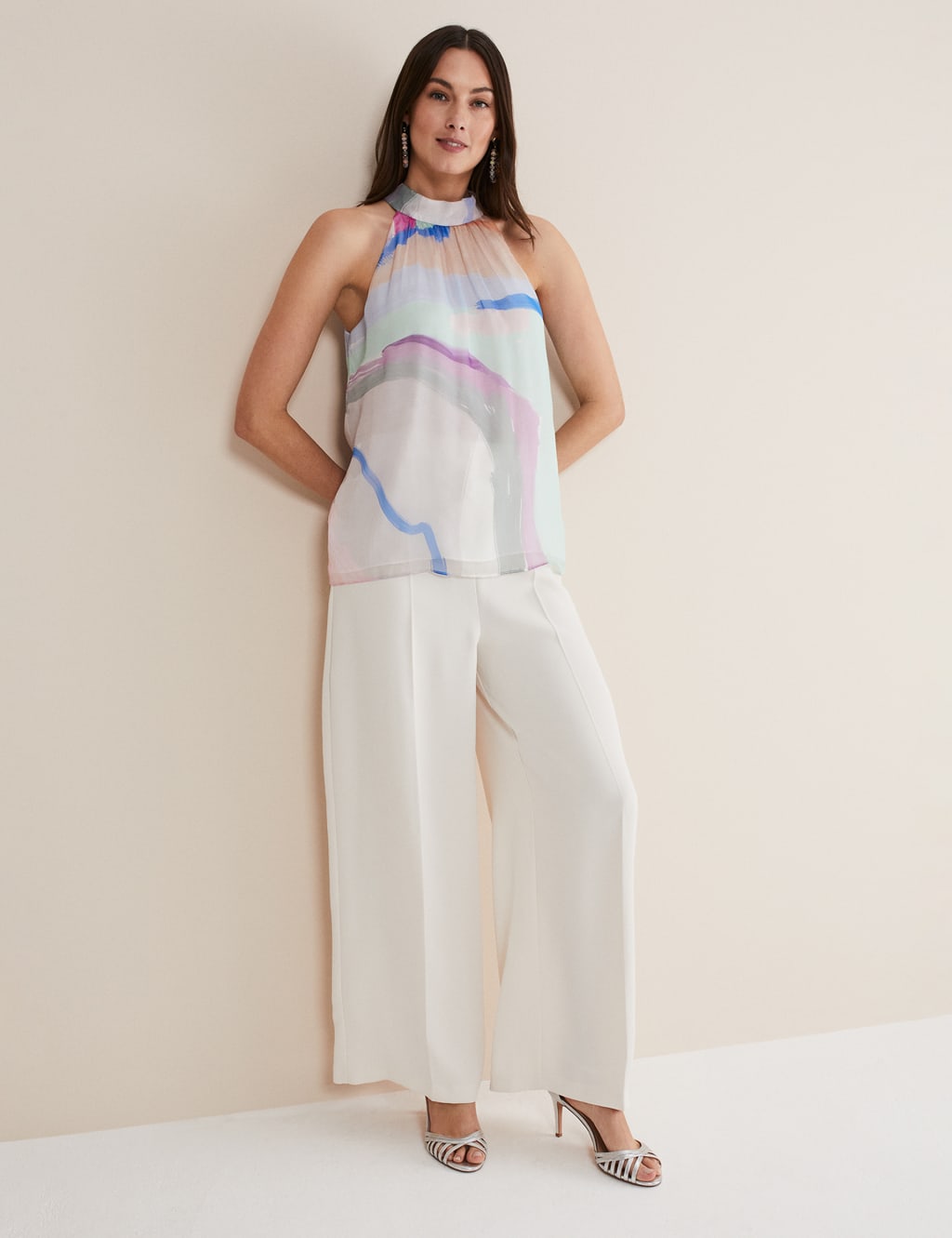 Pure Silk Printed Halter Neck Top | Phase Eight | M&S