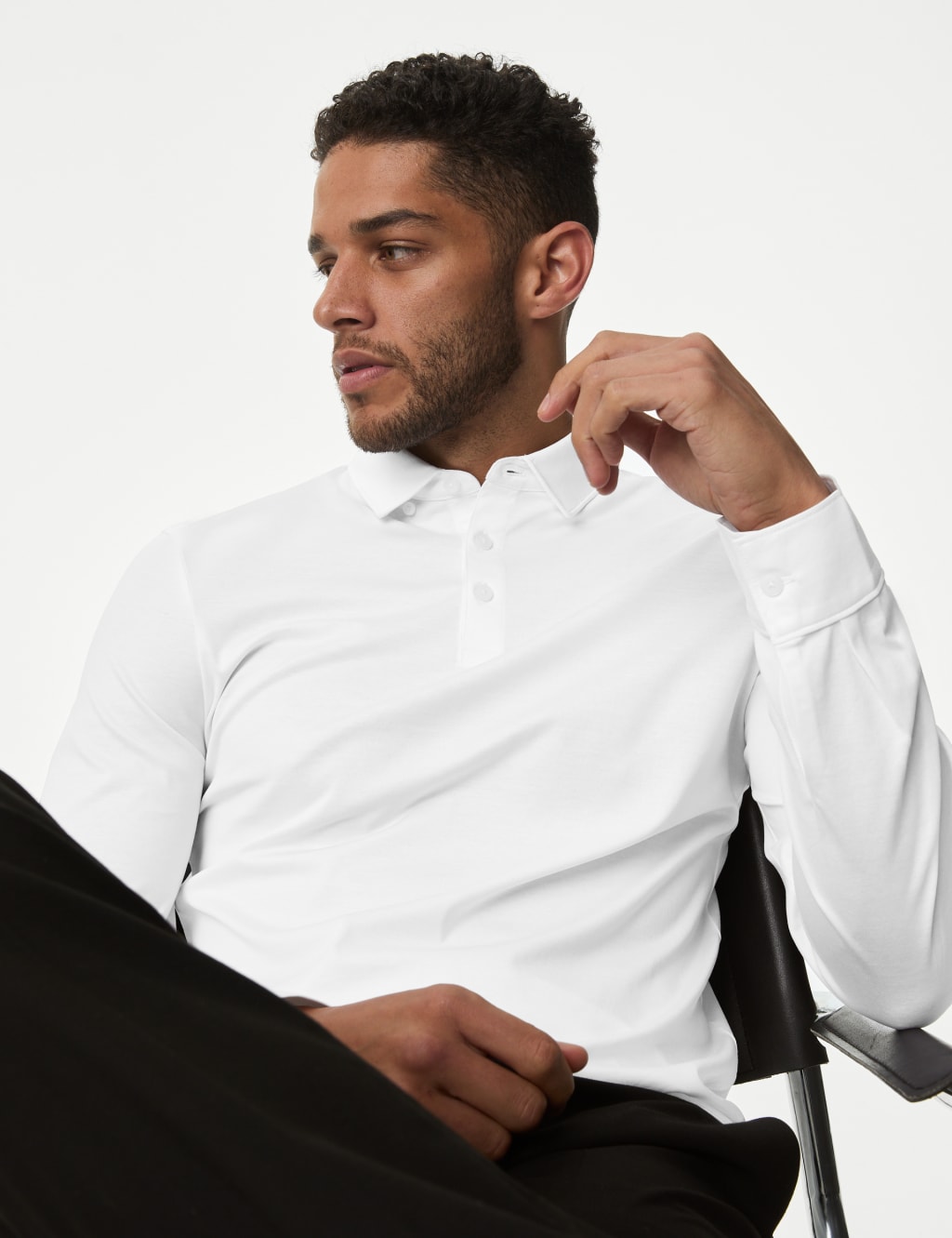 Pure Supima® Cotton Long Sleeve Polo Shirt | Autograph | M&S