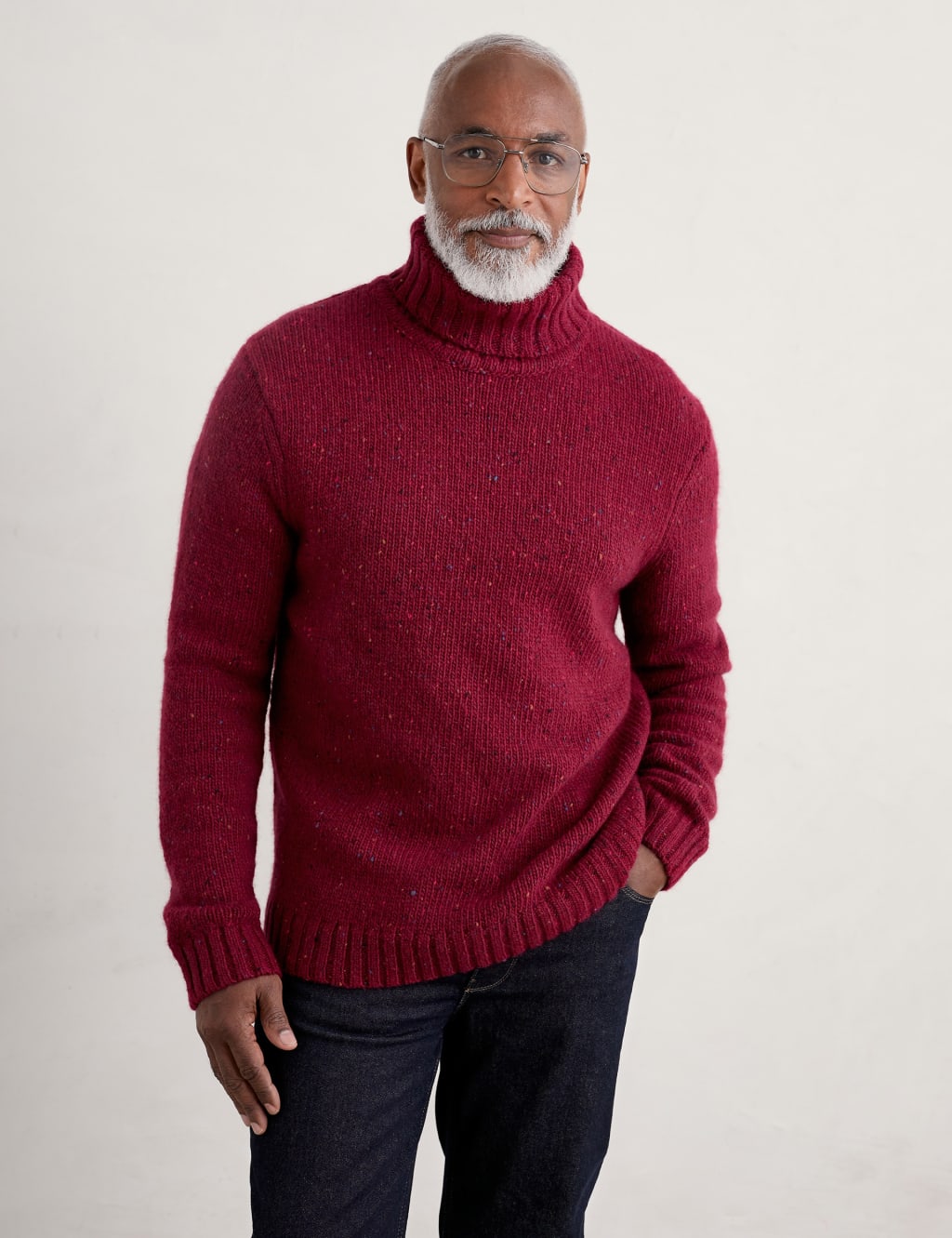 Pure Wool Chunky Funnel Neck Jumper | Seasalt Cornwall | M&S