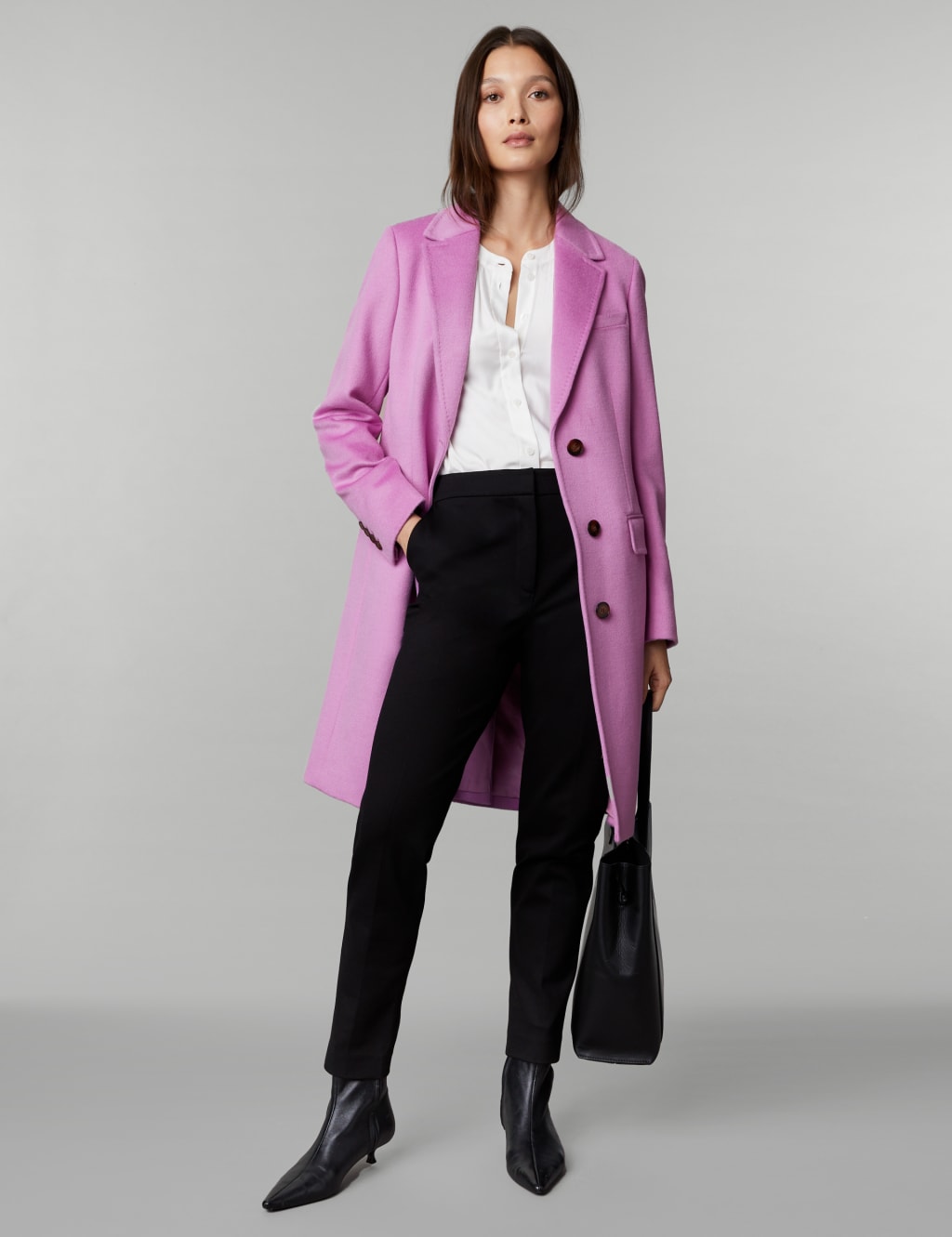 Pure Wool Single Breasted Boyfriend Coat | JAEGER | M&S