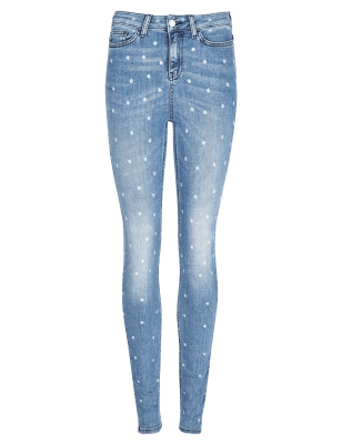 Spotted Skinny Denim Jeans | Limited Edition | M&S