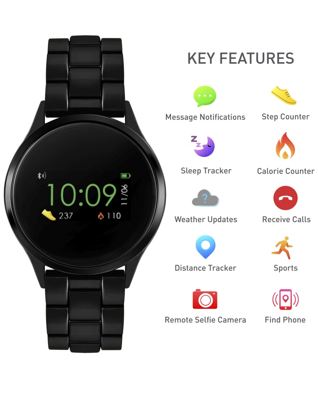 Buy Reflex Active Series 4 Bluetooth Stainless Steel Smartwatch ...