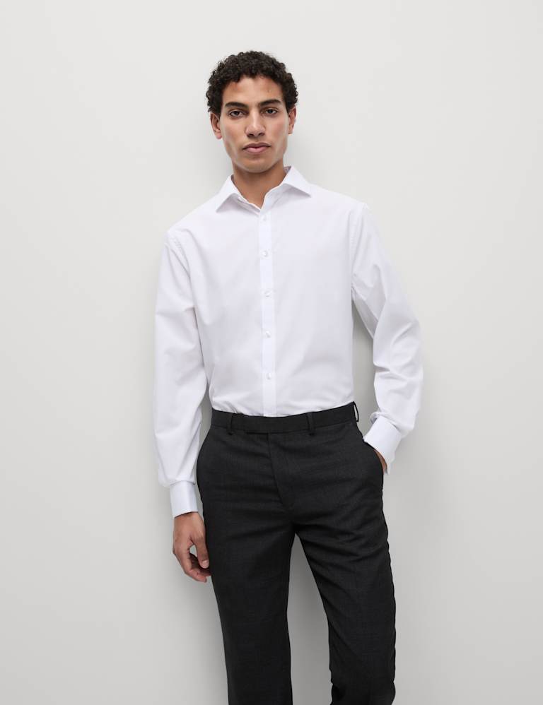 Regular Fit Easy Iron Cotton Blend Shirt | M&S Collection | M&S