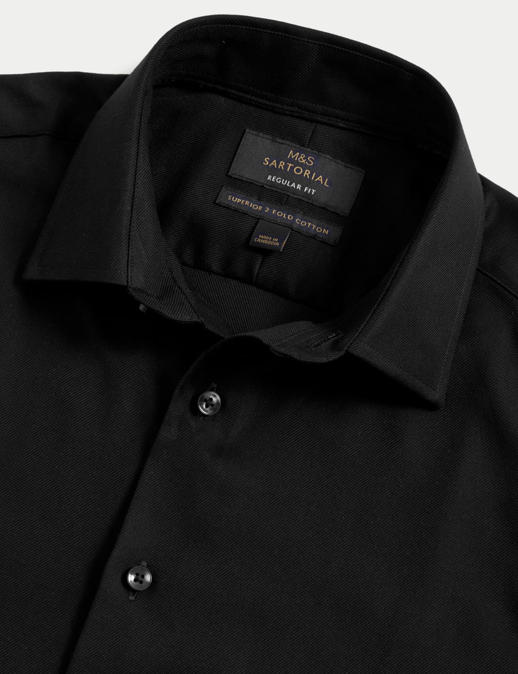 Regular Fit Easy Iron Luxury Cotton Twill Shirt | M&S SARTORIAL | M&S