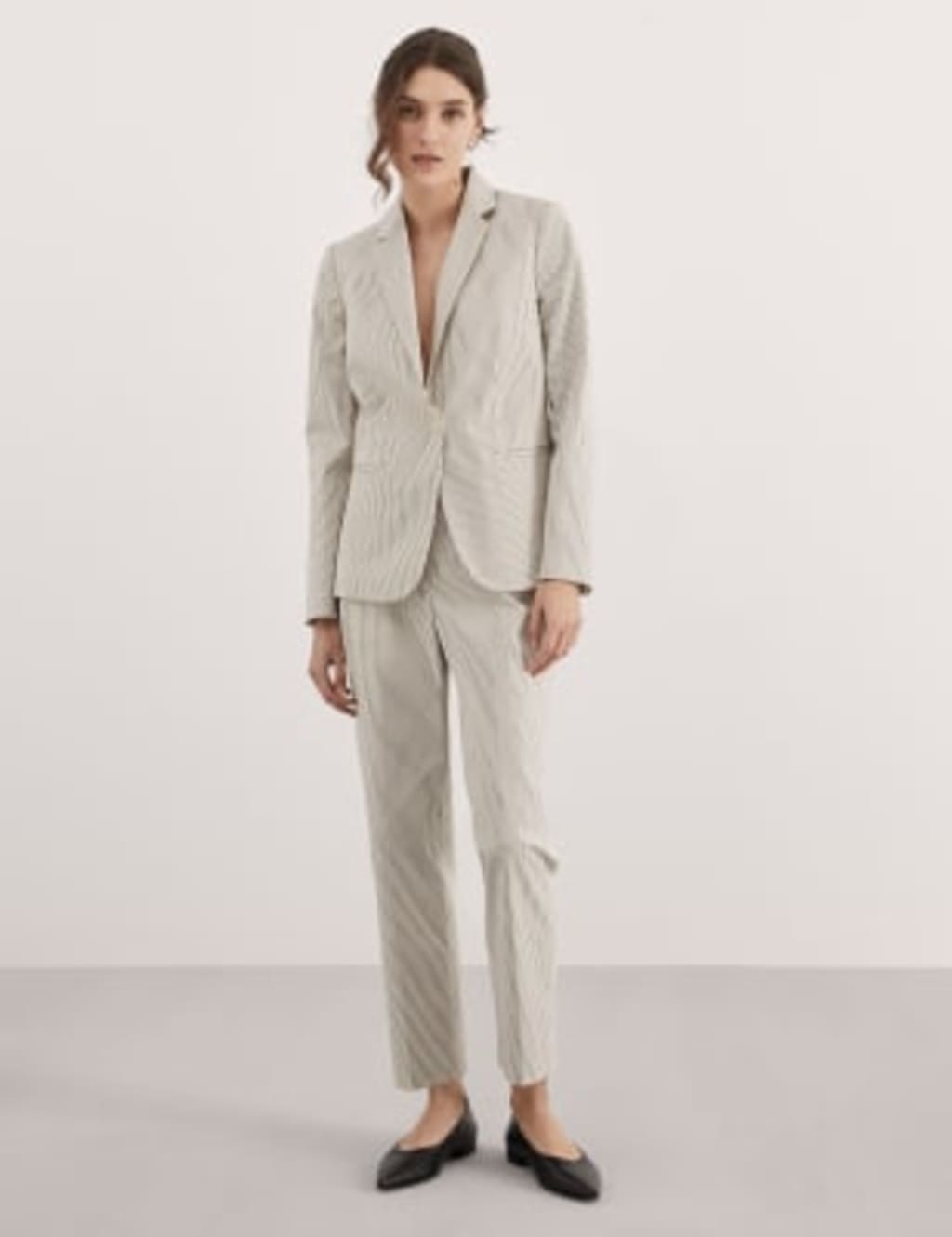 Relaxed Striped Single Breasted Blazer | JAEGER | M&S