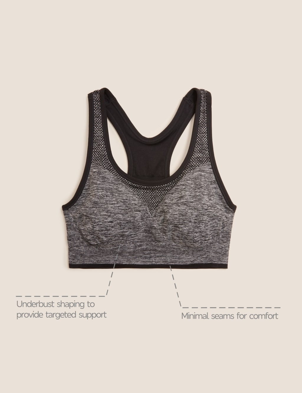 Reversible Seamless Medium Support Sports Bra | Goodmove | M&S
