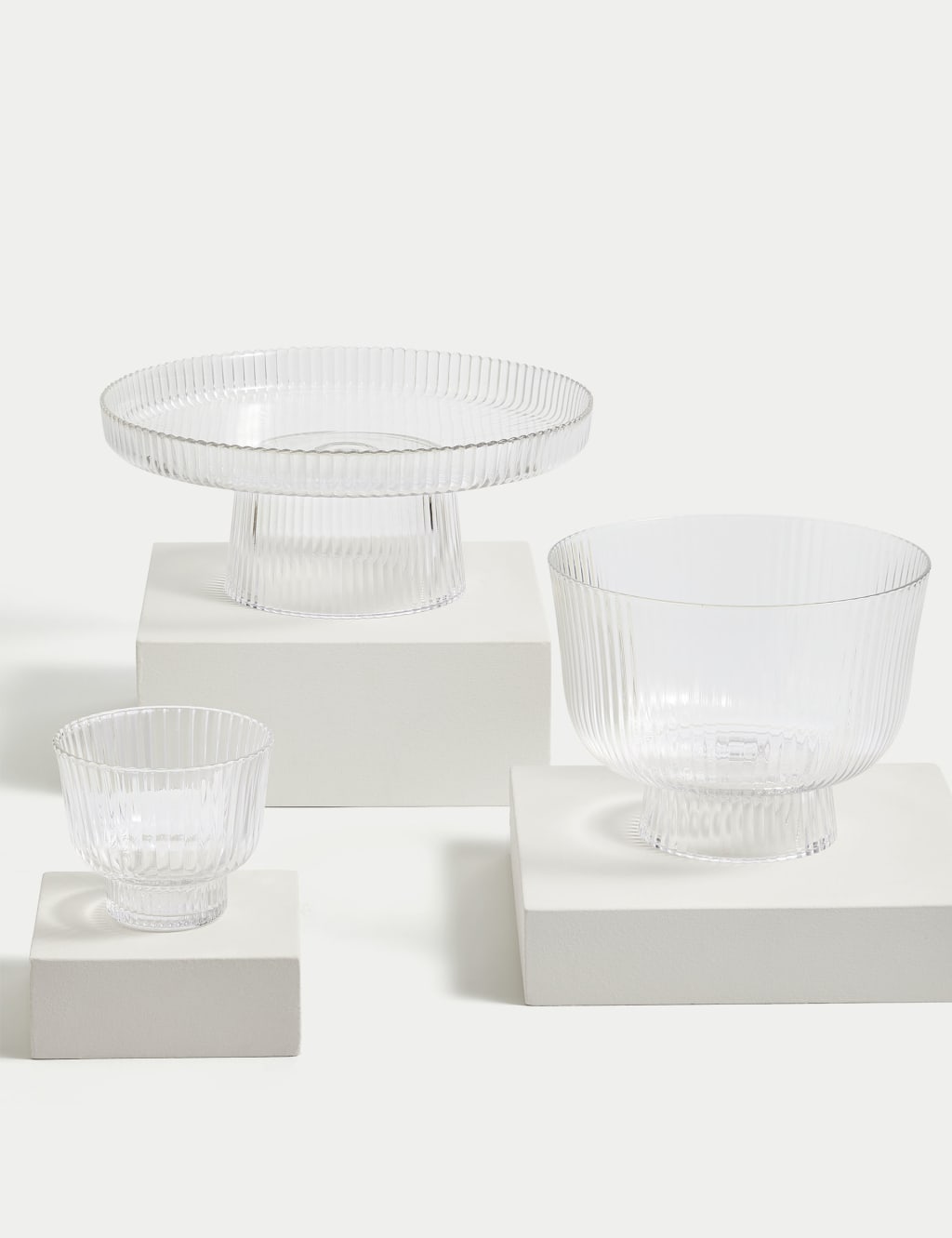 Ribbed Glass Dessert Bowl | M&S Collection | M&S