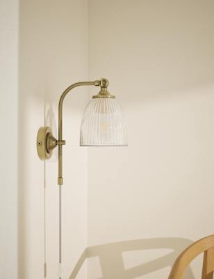 Ribbed Plug In Wall Light | M&S Collection | M&S