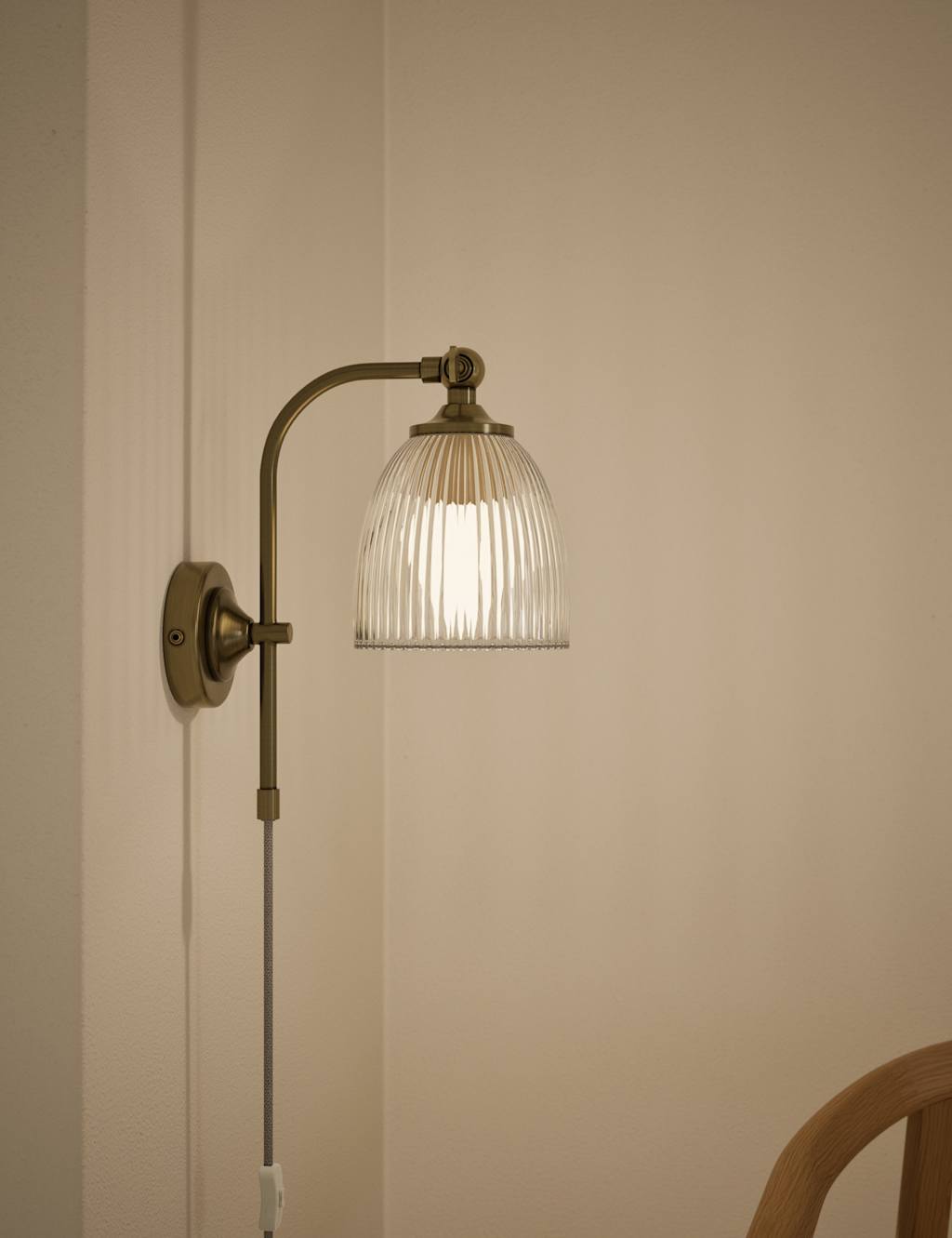 Ribbed Plug In Wall Light | M&S Collection | M&S