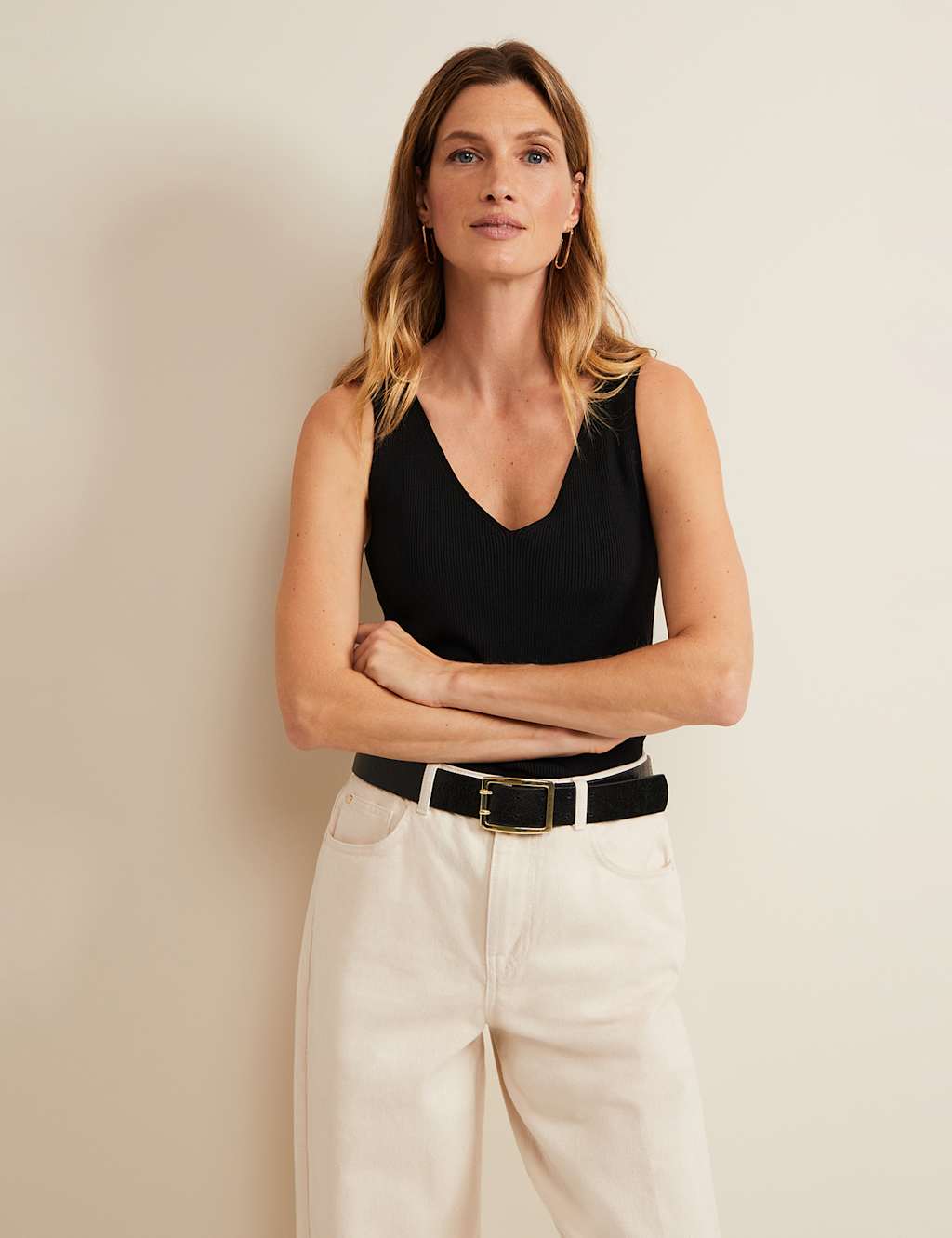 Ribbed V-Neck Cami Top | Phase Eight | M&S